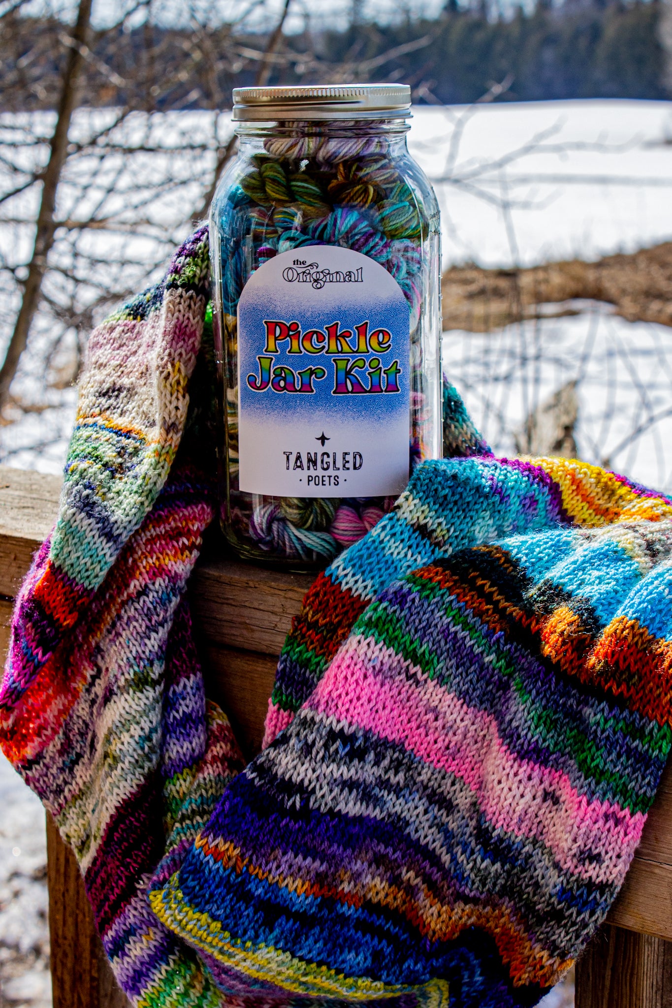 Tangled Poets “Pickle Jar Kit” - Striped Cowl – Aberdeen’s Wool Company