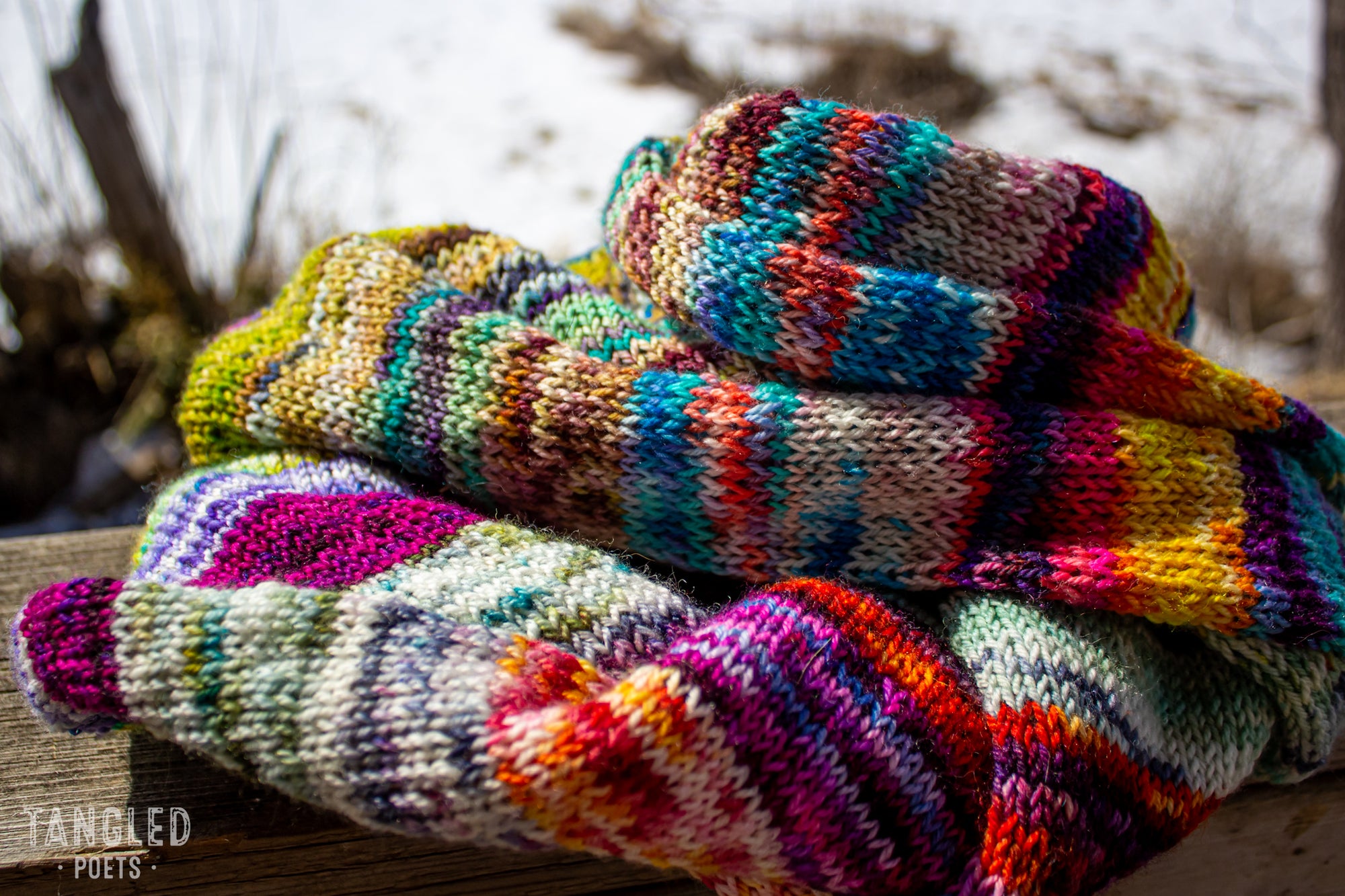 Tangled Poets “Pickle Jar Kit” - Striped Cowl – Aberdeen’s Wool Company