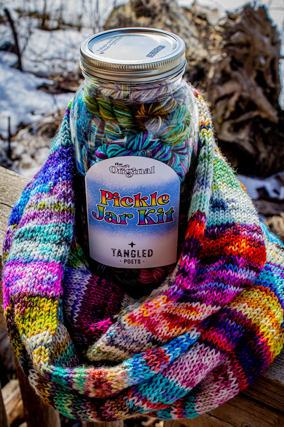 Tangled Poets “Pickle Jar Kit” - Striped Cowl – Aberdeen’s Wool Company